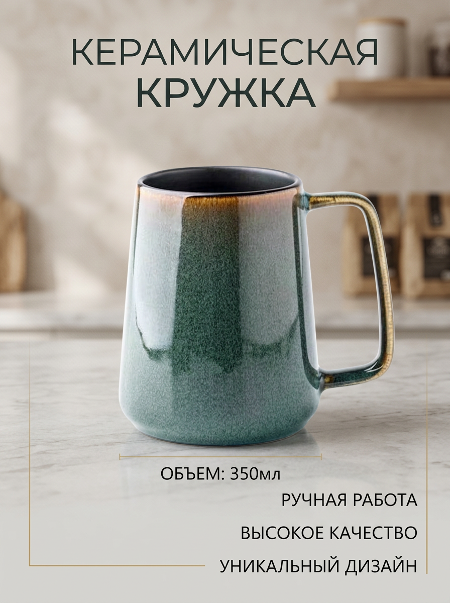 Кружка ONEZ Jennifer, керамика, с ручкой, для горячих напитков, 700 мл