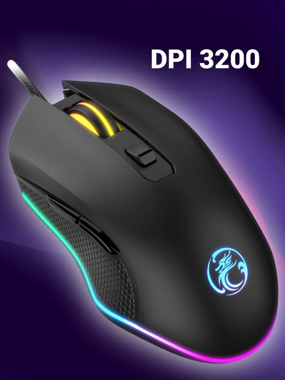 Игровая проводная мышь IMICE , 6 кнопок, 3200dpi, подсветка