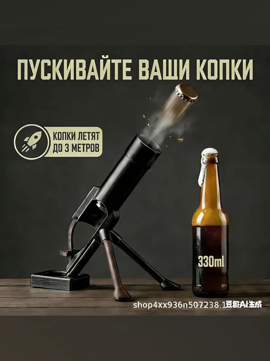 Открывалка для пива в виде миномета, оригинальный штопор для бутылок, прикольный подарок для мужчин