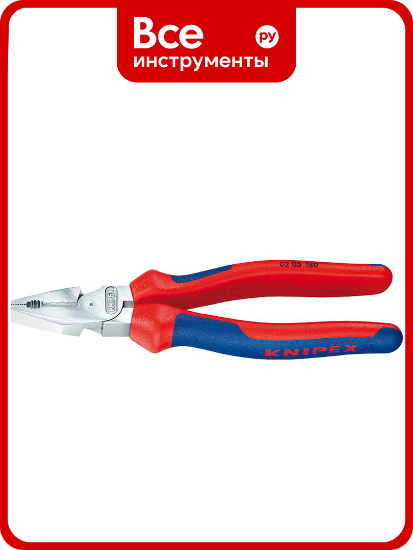 Комбинированные плоскогубцы особой мощности KNIPEX KN-0205180 из спиральной проволоки