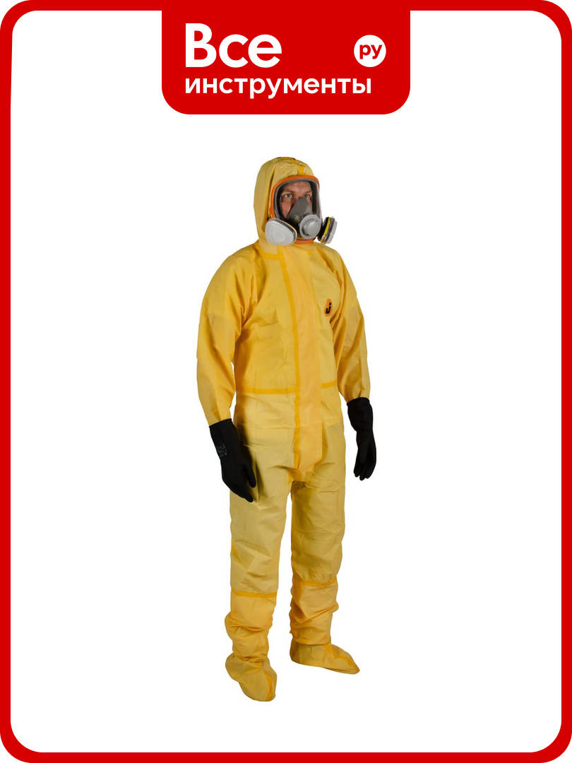 Комбинезон химической защиты Jeta Safety, плотность 82 г/м2, с носками, 3, 4 тип, р. XL/52-54 JPC-80-XL
