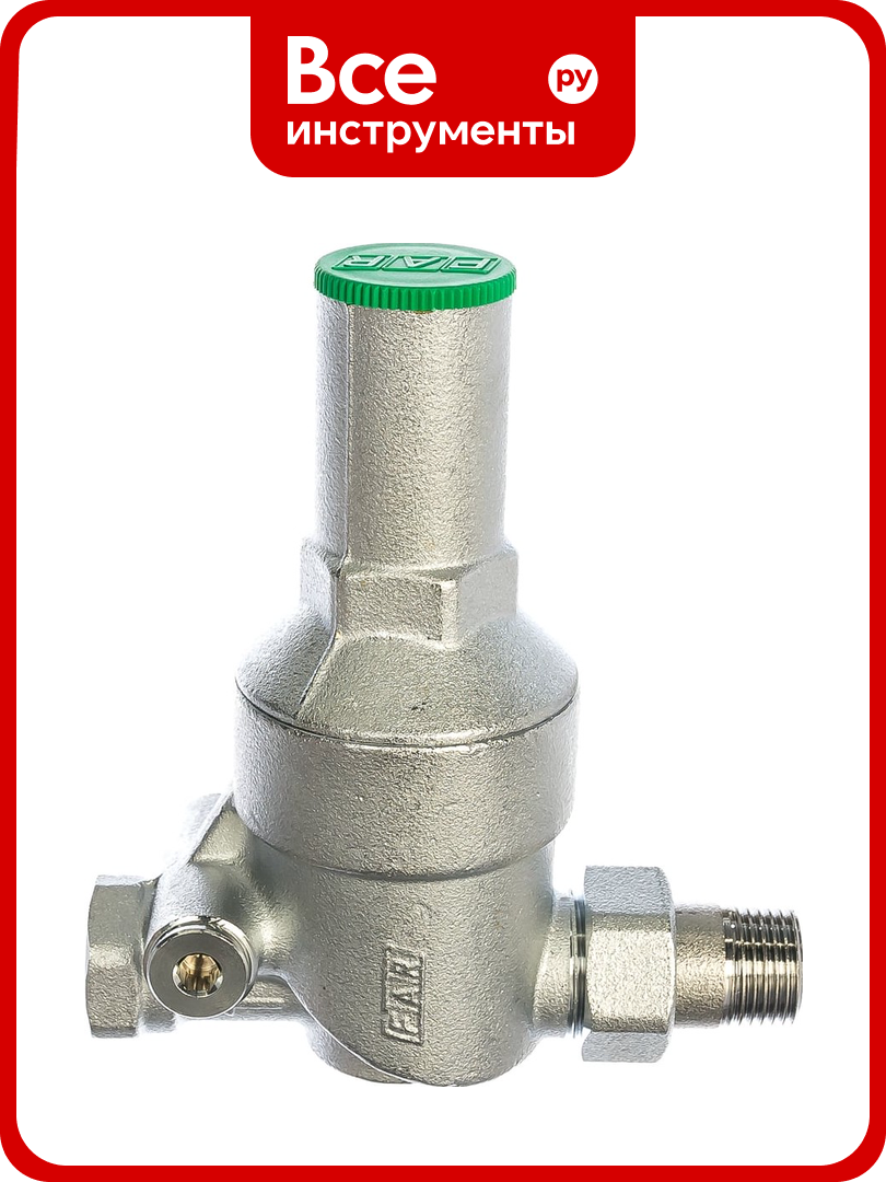 Редуктор хром FAR 1/2" ВР-НР с манометром FA 2835 12, мембранный, латунный с хромовым покрытием, резьбовое соединение