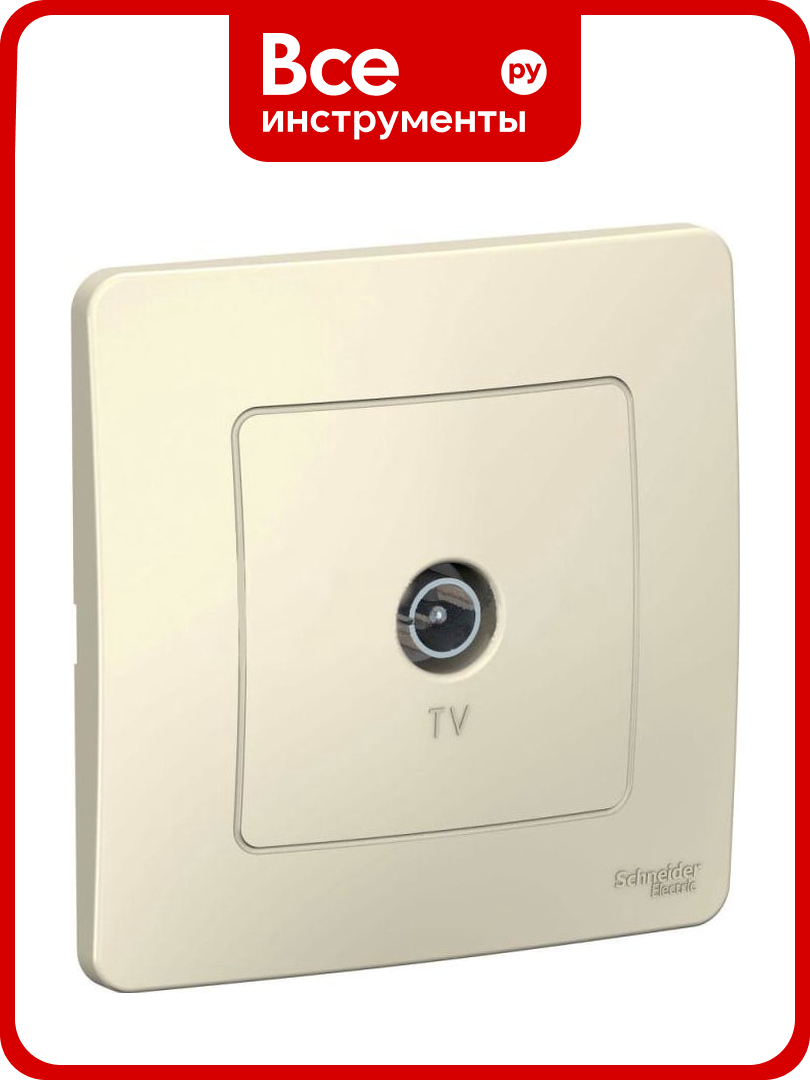 Коннектор ТВ Systeme Electric Blanca BLNTS000012, молочный, оконечный, 1 гнездо