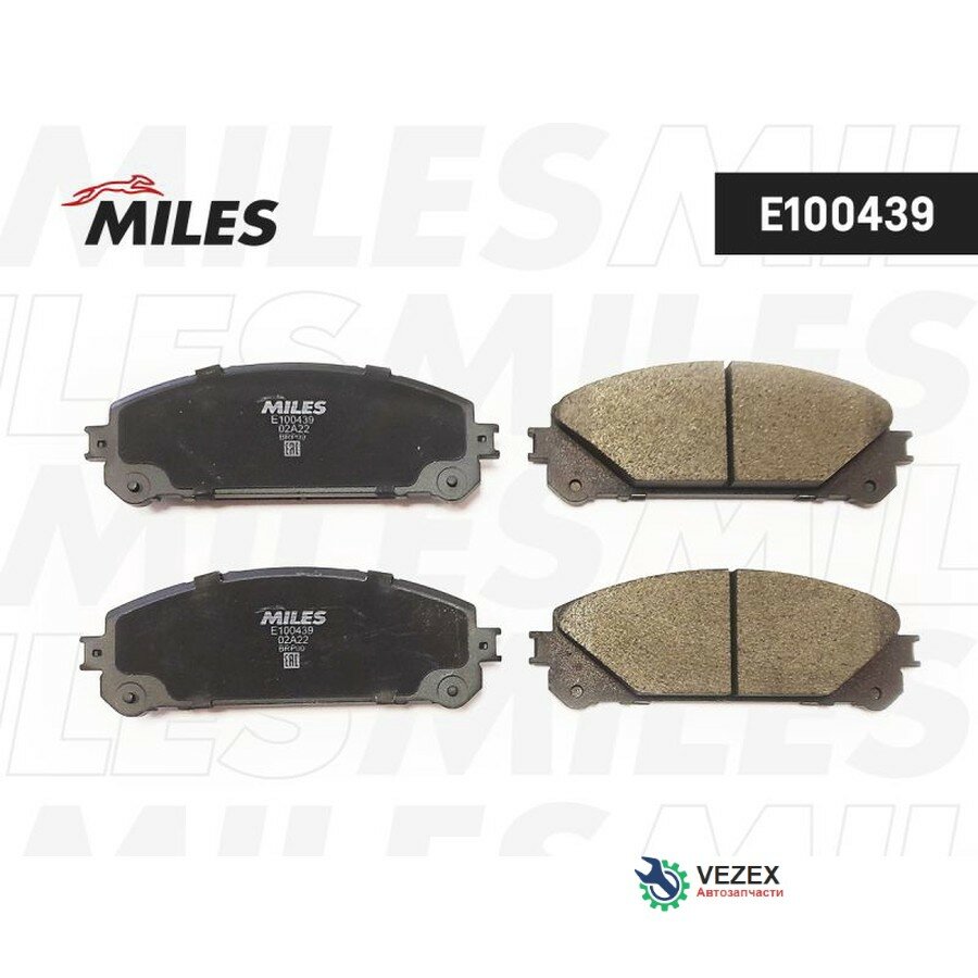 MILES E100439 Колодки тормозные передние (Смесь Semi-Metallic) LEXUS RX 09-/TOYOTA HIGHLANDER 07- (TRW GDB3484) E100439