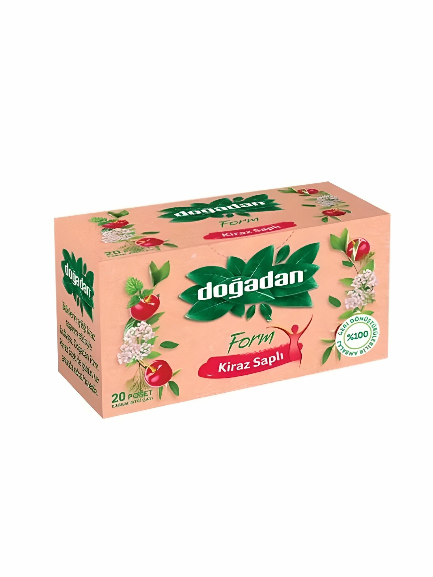 Турецкий ягодно-травяной чай для похудения с вишневыми черешками Dogadan Form/ Kiraz sapli cayi, 36гр 20 пакетиков