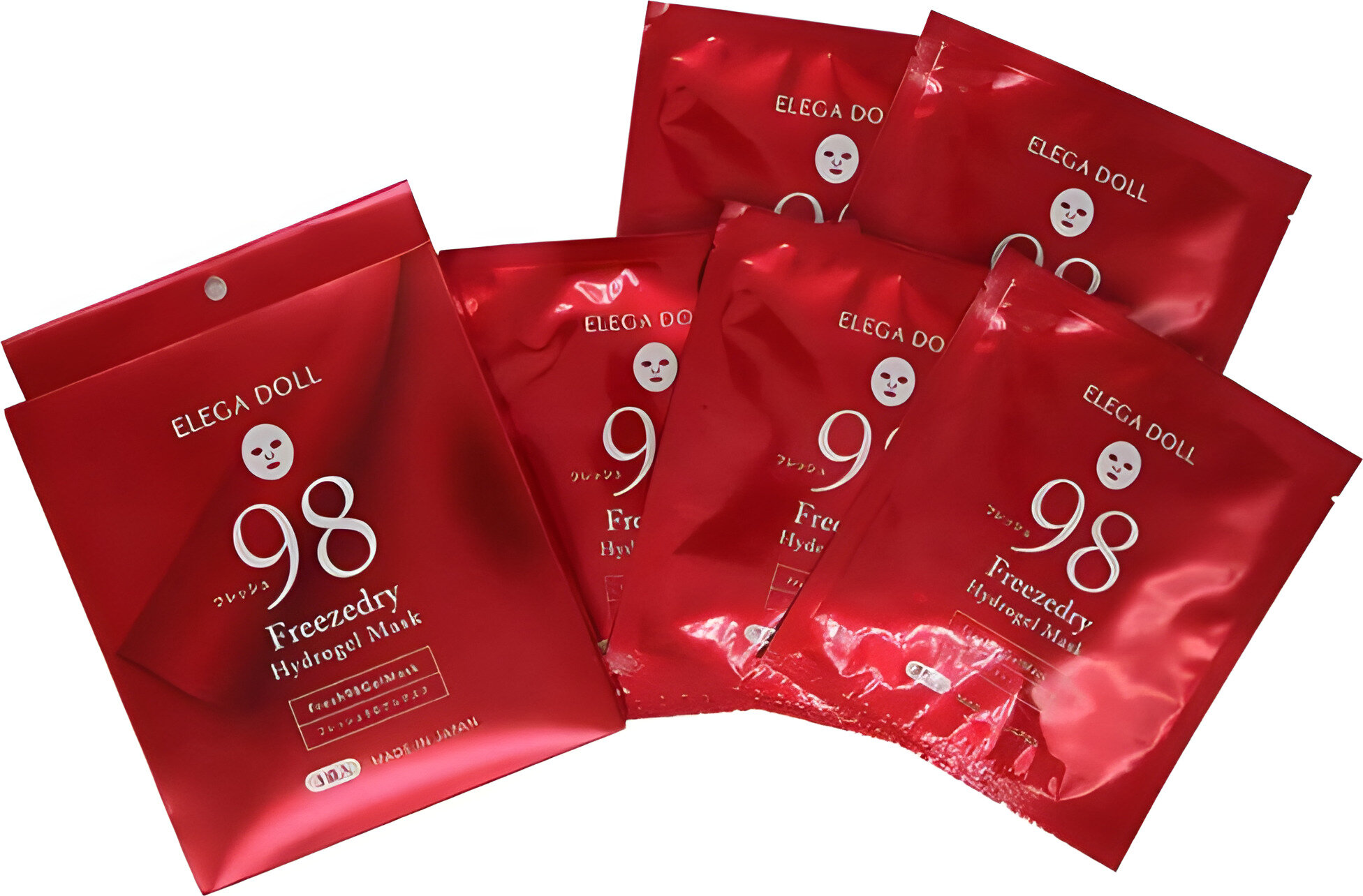 Quality First Гидрогелевая маска с фуллереном 10 шт Elega Doll Fresh 98 Hydrogel Mask 10 30+15ml+2 шт.