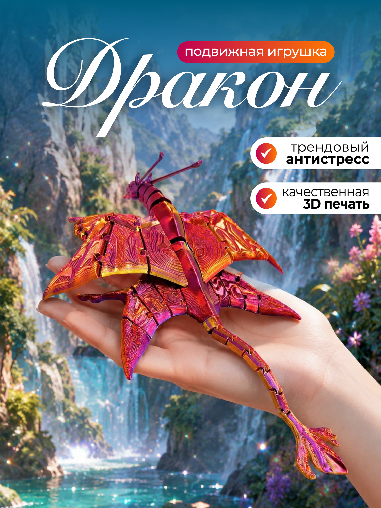 Икран (Банши) игрушка подвижный дракон Аватар 3d