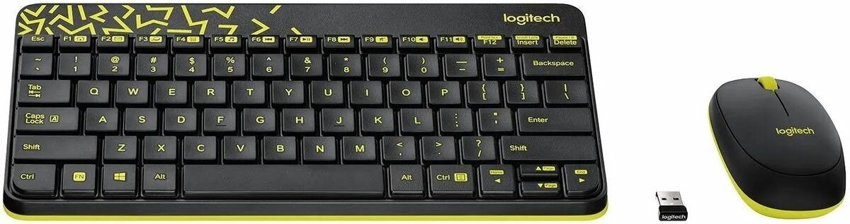 Клавиатура + мышь Logitech Wireless Desktop MK240 Nano Black Retail Combo