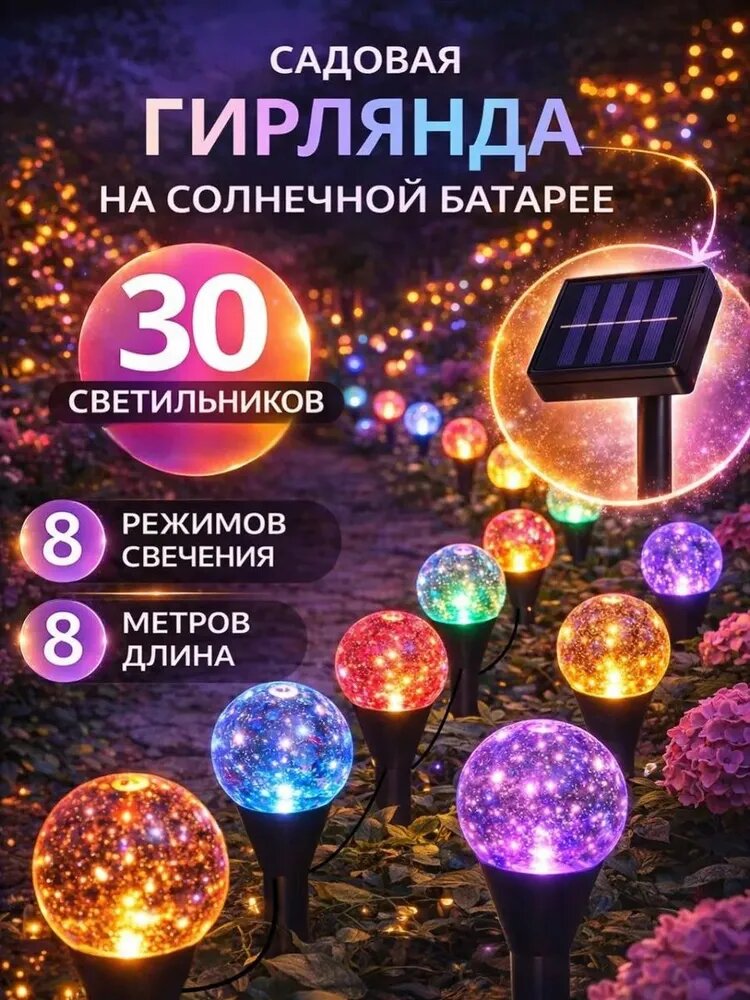 Уличный светильник, Без цоколя, количество ламп:30шт
