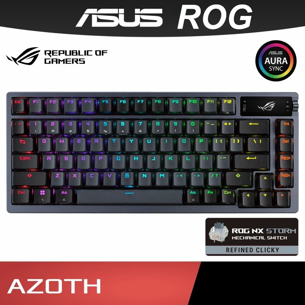 ROG Azoth Игровая клавиатура 75 клавиш PBT Клавиша Aura Sync RGB Подсветка
