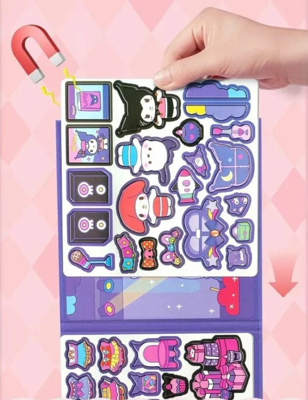 KUROMI и HELLO KITTY магнитная книга дом 2 шт