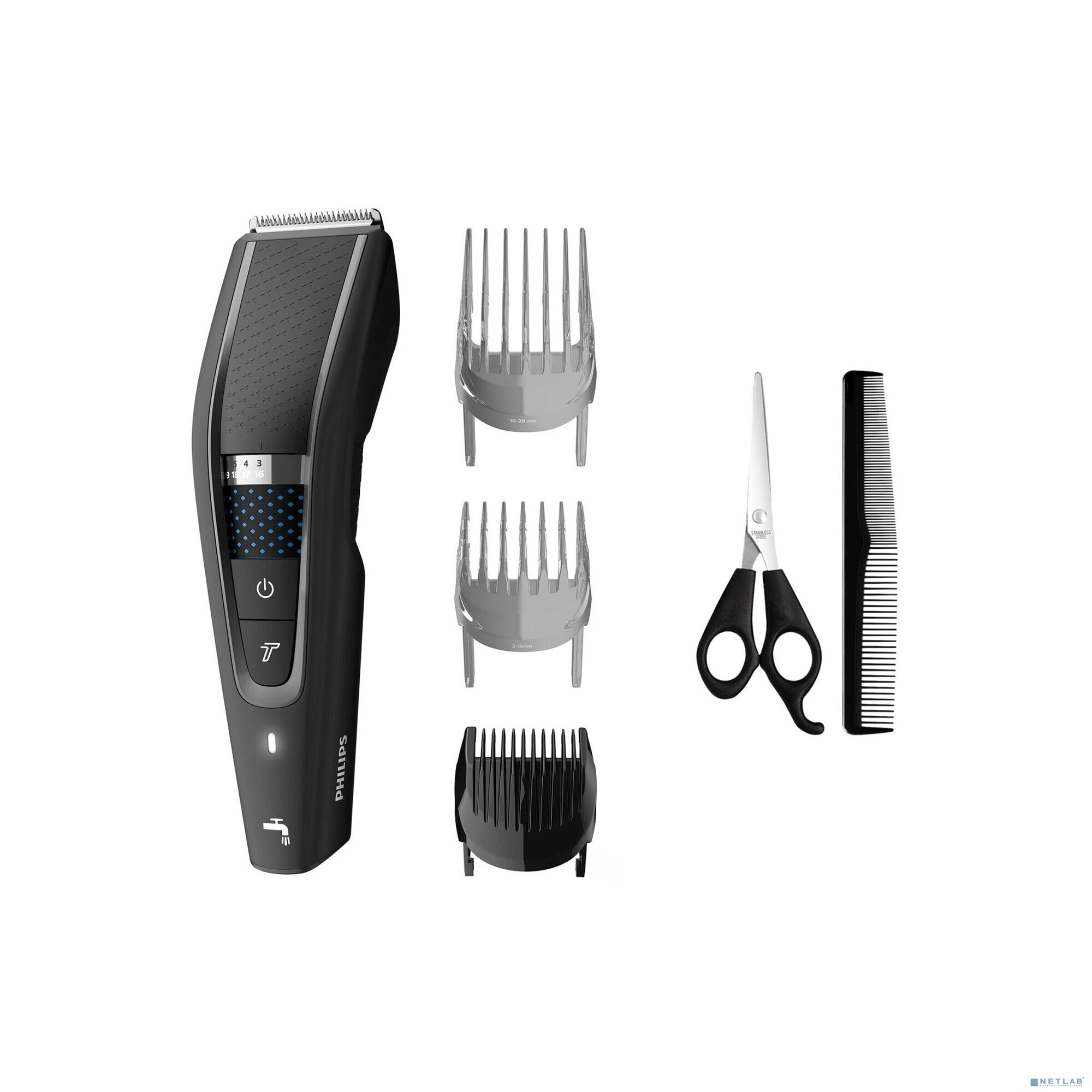 PHILIPS HC5632/15 Машинка для стрижки, Питание от сети и аккумулятора, 1 насадка 0,5-28 мм, черный