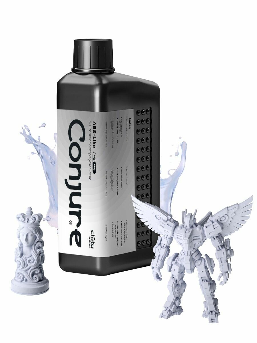 Conjure ABS-Like Фотополимерная смола для ЖК 3D принтера Материал печати для Anycubic/Elegoo принтера - Серый (grey) 1kg