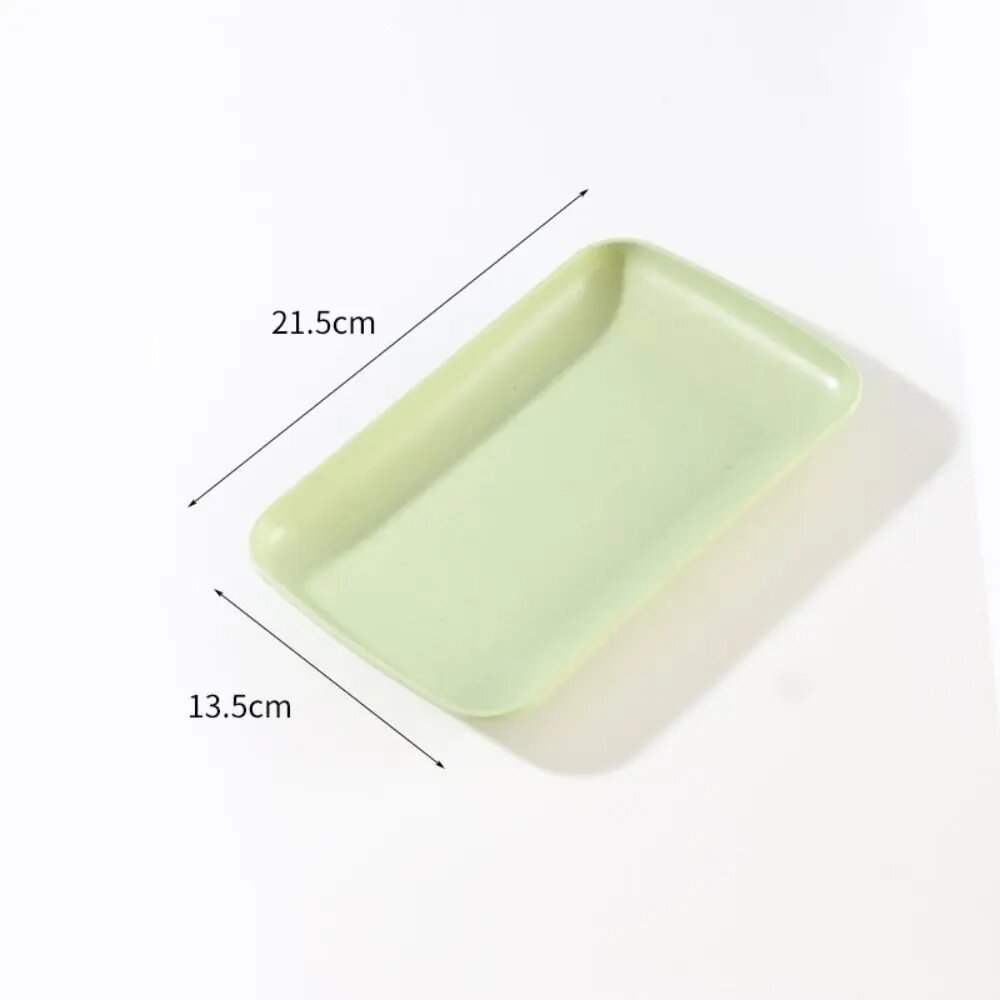 Пластиковая тарелка для закусок, 21.5x13.5 см, green-medium