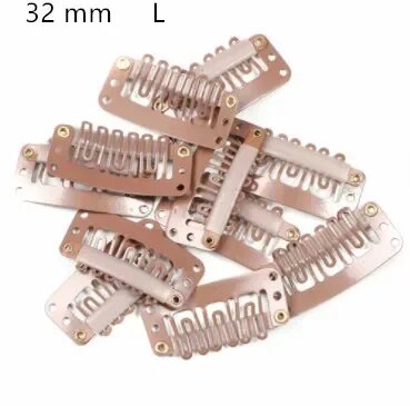 Зажимы для волос металлические 32 мм L Light brown