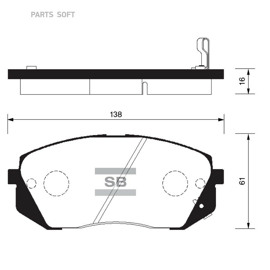 SANGSIN BRAKE SP1196 Колодки тормозные дисковые Kia Carens 2.0CVVTi/CRDi 06 SP1196