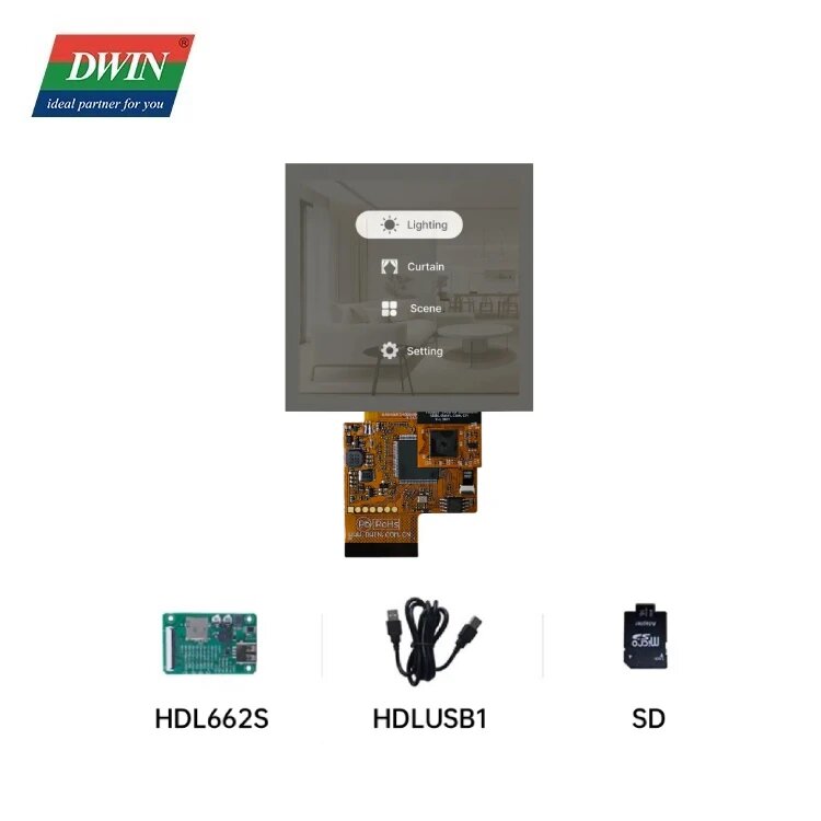 DWIN 4-дюймовый IPS TFT LCD дисплей 480x480 DMG48480F040_01WTCJM with accessories
