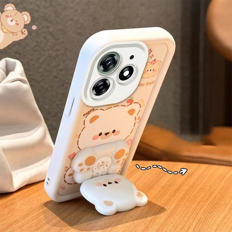 Чехол на Tecno Spark 10 Pro / Техно Спарк 10 Про черный/белый, объемный с опорой Мультфильмы с кронштейнами милые JTXX03