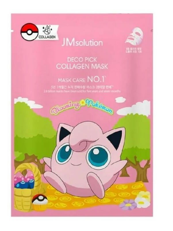Маска для лица с коллагеном увлажняющая тканевая JMsolution Deco Pick Collagen Mask Pokemon, 30 мл . Ю. Корея