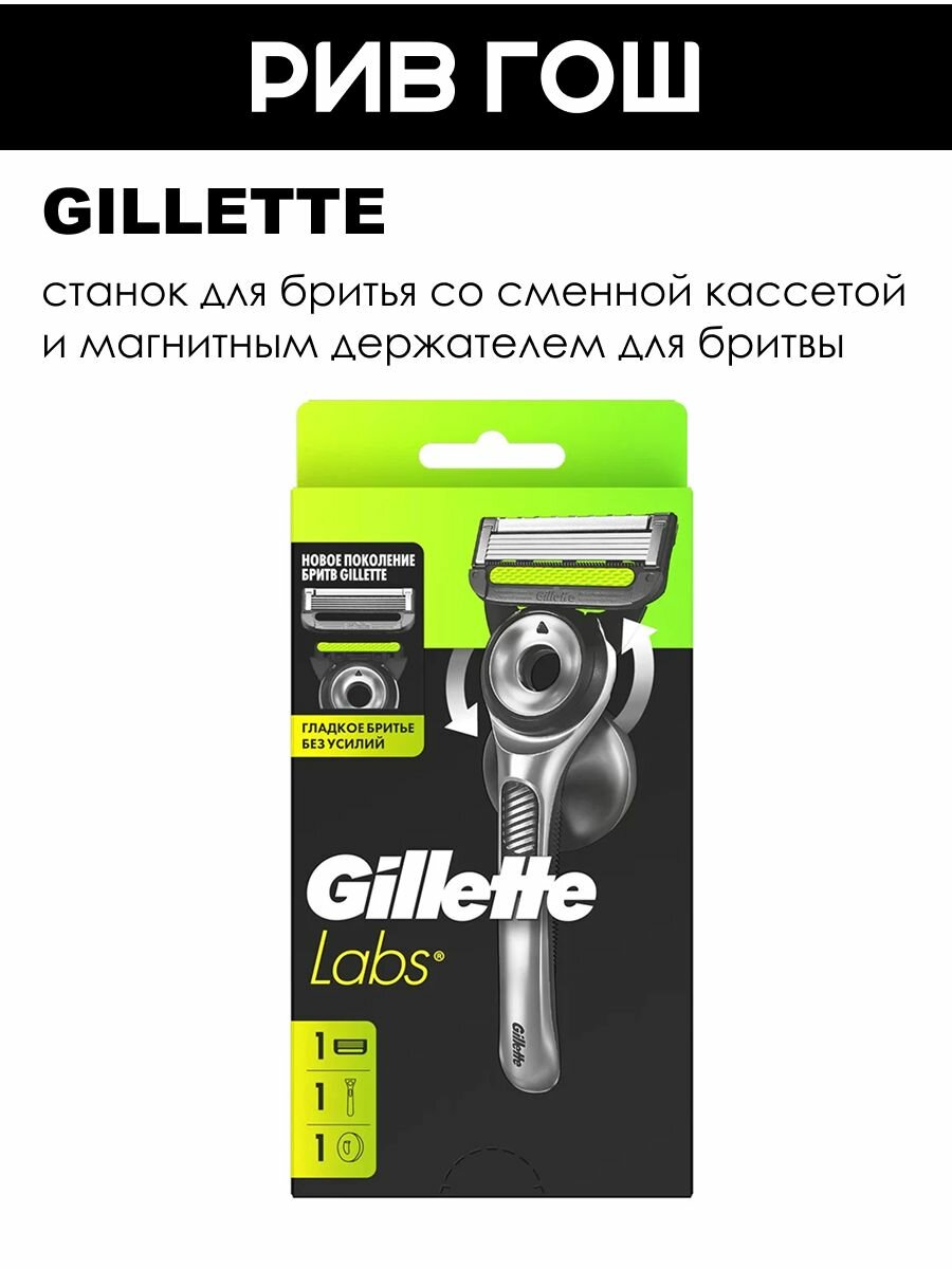 GILLETTE Станок для бритья Labs + 1 сменная кассета