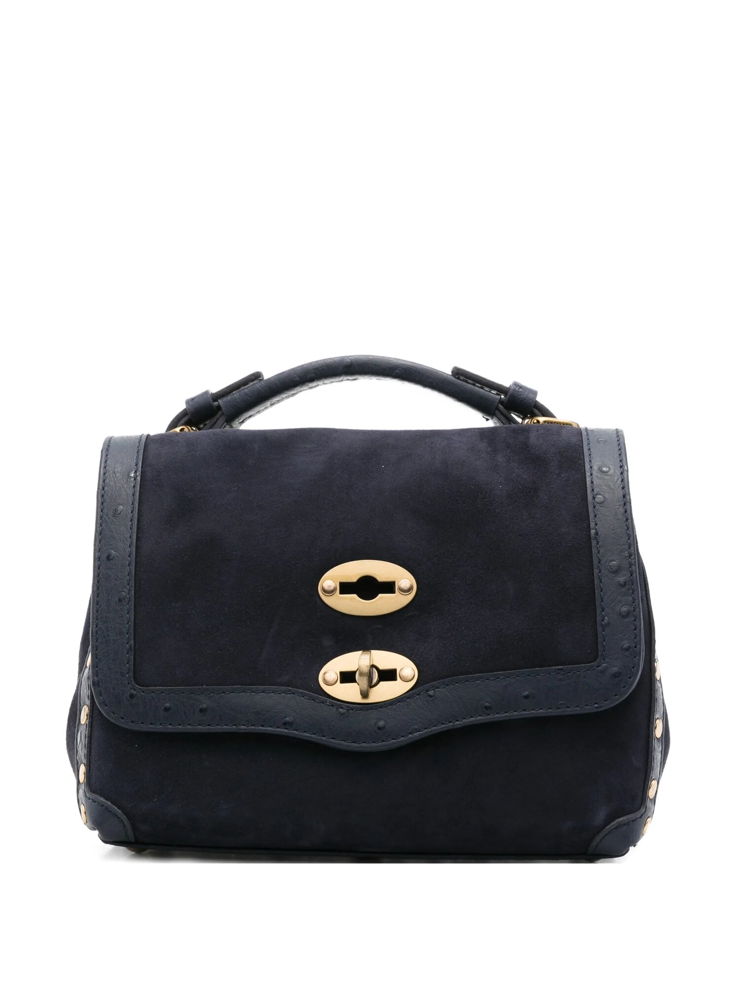 Сумка Mini Postina stud-embellished twist-lock tote bag