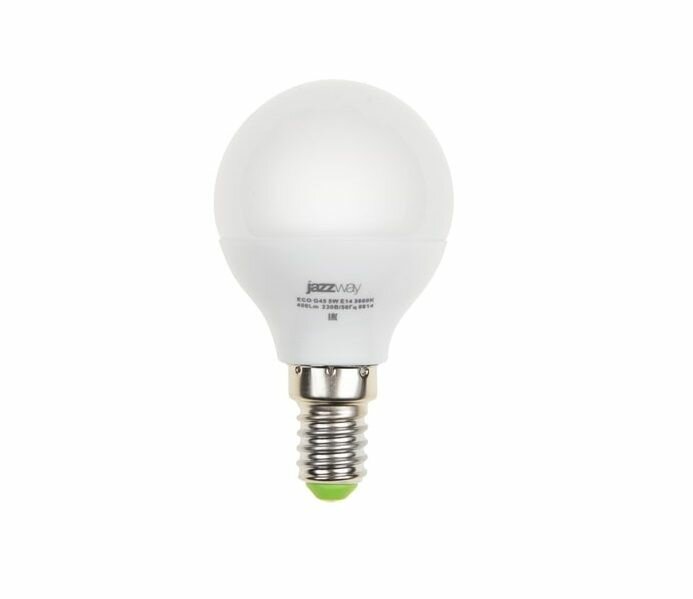 Лампа светодиодная led 5вт e14 400лм белый матовая шар 230v/50hz eco