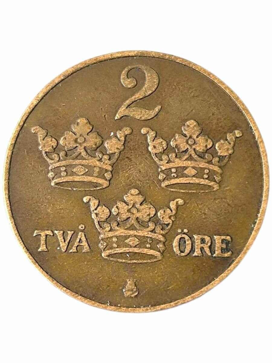Монета 2 эре Швеция 1919 г.