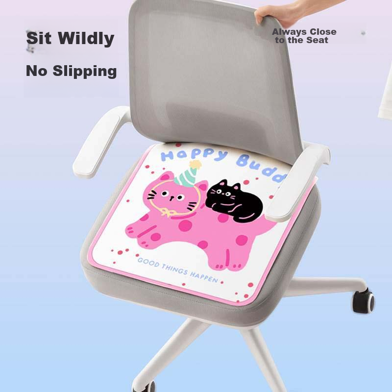 Fan Ye's cartoon ice silk cushion summer ice cushion office long-term sitting breathable chair cushion fart cushion seat cushion chair cushion non-slip