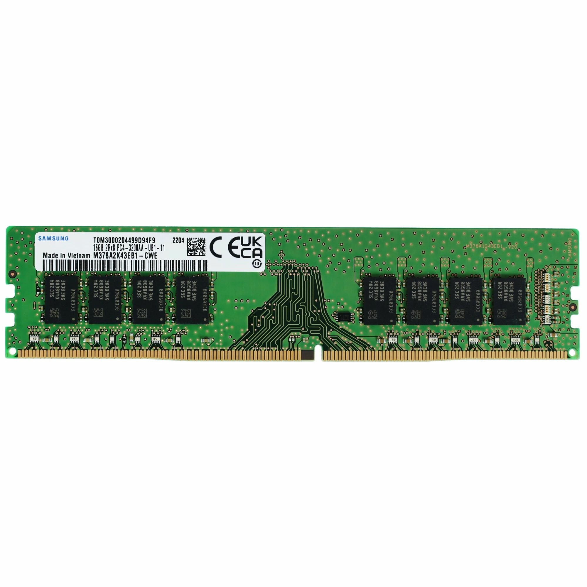 Оперативная память UDIMM Samsung OEM M378A2K43EB1-CWE (M378A2K43EB1-CWE) 16 ГБ - DDR4, 16 ГБ х 1 шт, 3200 МГц, PC25600