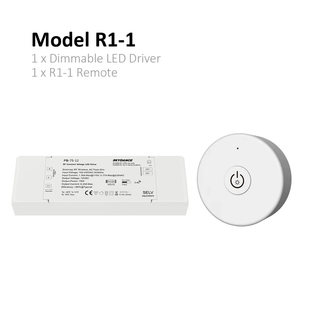 Диммер LED Skydance R1-1, 24V, Model r1-1