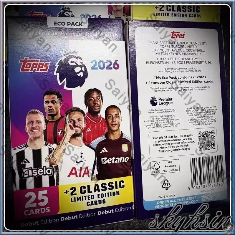Коллекционные карточки Topps 2025-2026 АПЛ (Премьер-лига) Полный набор из 27 штук Английский футбол