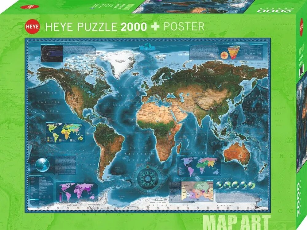 Пазл HEYE Спутниковая карта 2000 деталей