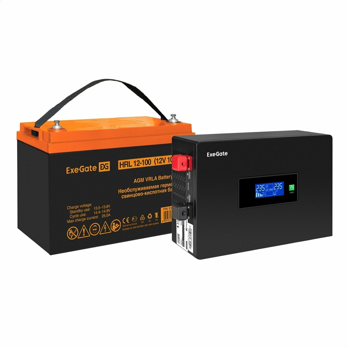 Комплект ИБП ExeGate EX295993RUS + батарея 100Aч EX285656RUS IdealSine SR-1000. LCD.2SH