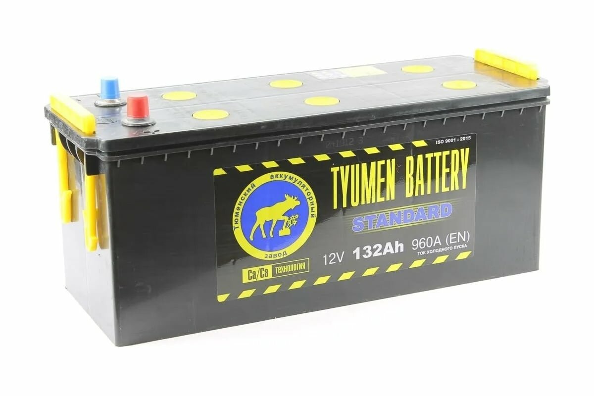 Аккумуляторная батарея TYUMEN BATTERY Тюмень standard 6ст -132l росс. конус (TNS132.4) черный/желтый
