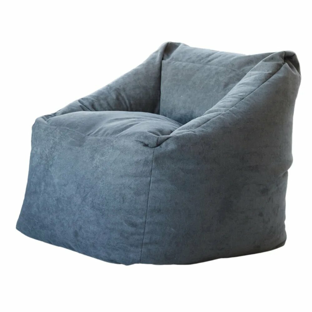 Bean-Bag Кресло-мешок Пенёк, Велюр натуральный, Размер XXXXL, темно-серый