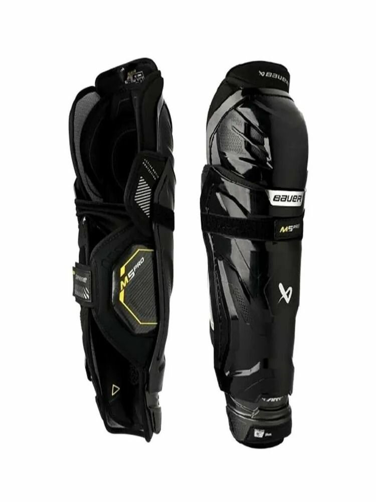Щитки хоккейные BAUER S23 SUPREME M5PRO SR(16)/черный; желтый