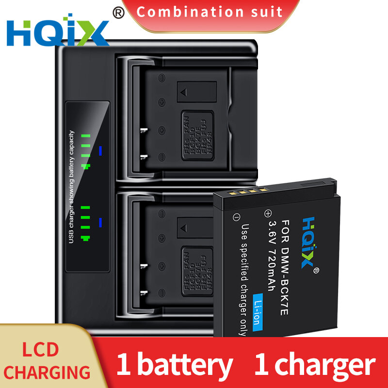 HQIX для Panasoinc DMC-FS41 FX78 FS40 FS45 FT20 FX80 FS37 FT25 FX77 FX90 S1 S2 S3 S5 TS30 камера DMW-BCK7E Двойное зарядное устройство Аккумулятор