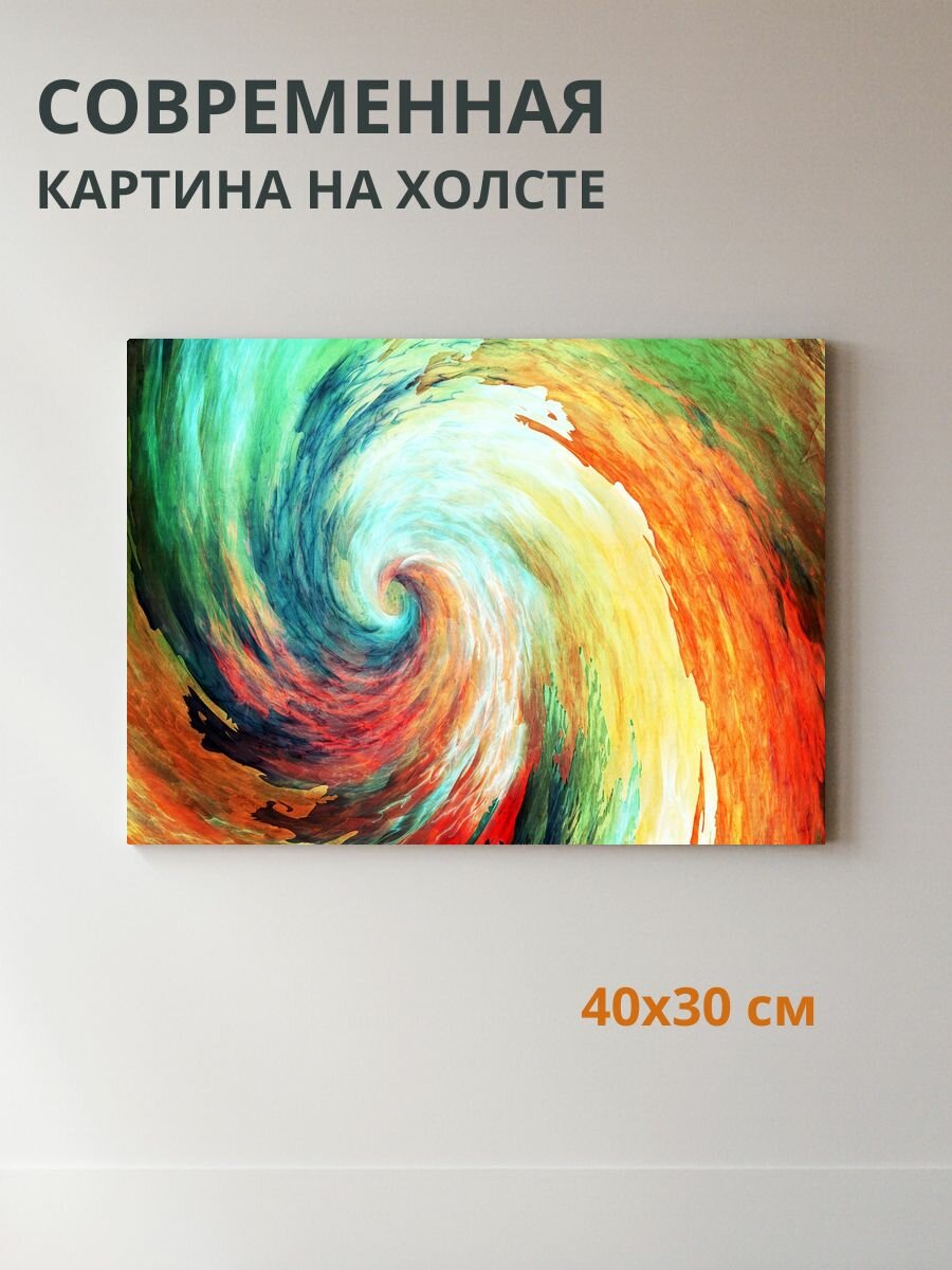 Картина на холсте Цветная спираль 40x30 см
