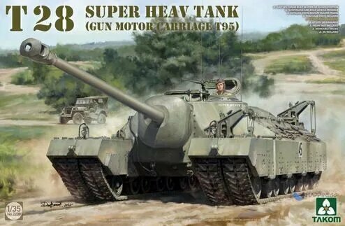 Сборная модель TAKOM 2209 в масштабе 1/35, сверхтяжёжная гусеничная техника T28 (пусковая установка на шасси T95)