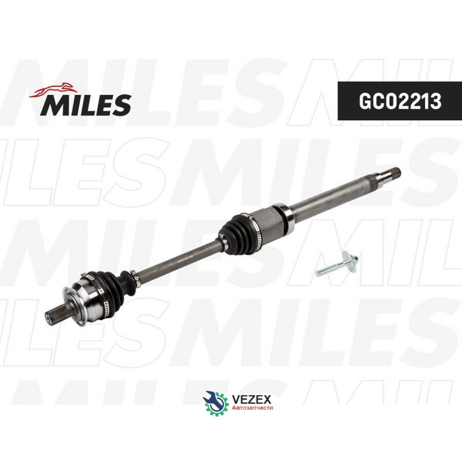 MILES GC02213 Привод в сборе Ford Focus II (04-12), C-Max (03-10)/ VOLVO C30, S40 II, V50 (06-12) 1.6T/2.0 5MT/4AT прав. GC02213
