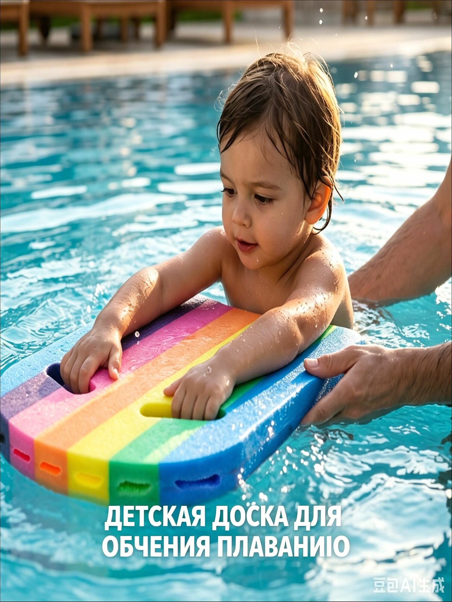 Доска для плавания детская, радужная из пенопласта EPE с ручками, 2 шт. для обучения плаванию