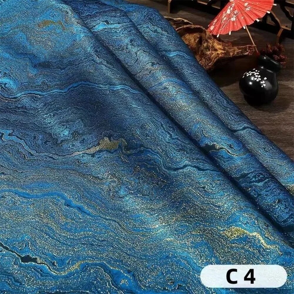 Жаккардовая ткань полиэстер 1м х 1.5м этнический стиль Голубой, Light Blue