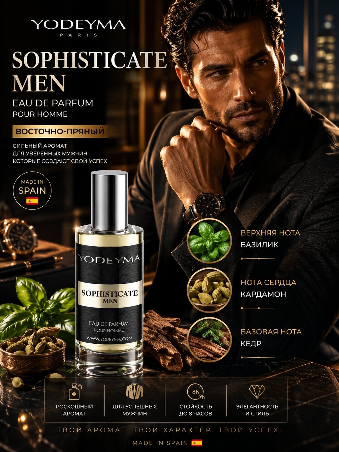 YODEYMA парфюмерная вода мужская SOPHISTICATE MEN 15 ml