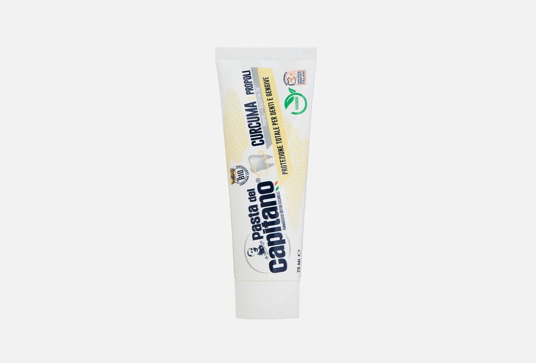 Pasta del Capitano Teeth and Gums Protection Turmeric & Propolis Зубная паста 75мл