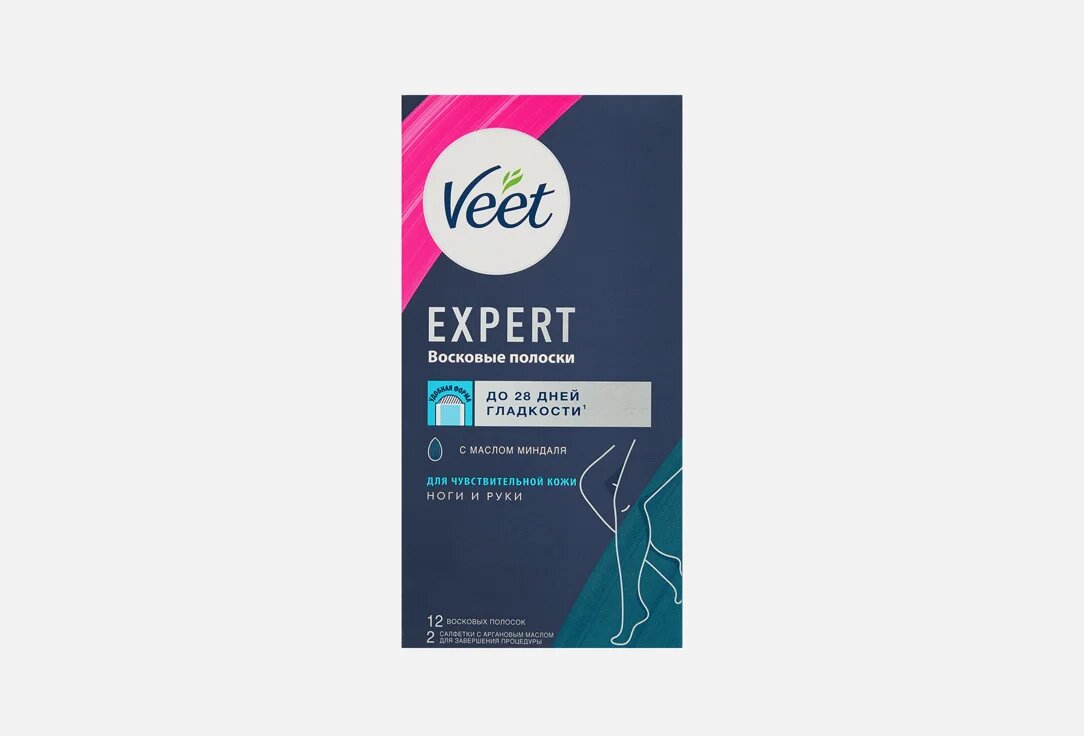 Veet Expert для чувствительной кожи Восковые полоски для тела 12шт