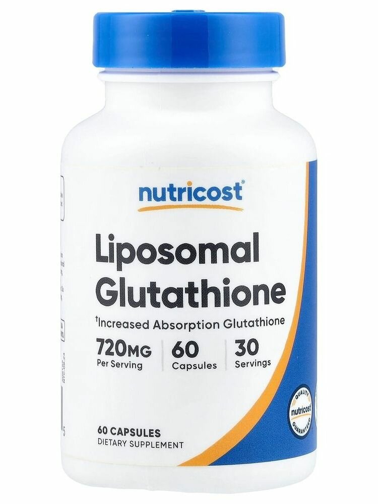 Липосомальный глутатион, 60 капсул (360 мг в 1 капсуле), Nutricost
