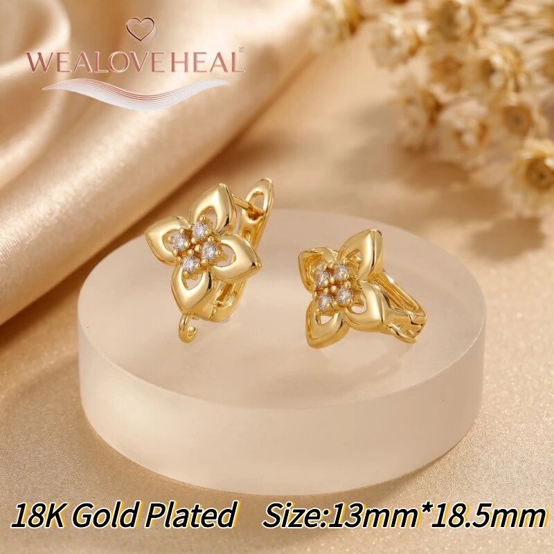 Крючки для сережек WEALOVEHEAL позолоченные 18-каратным золотом Желтый, 18K Gold Plated