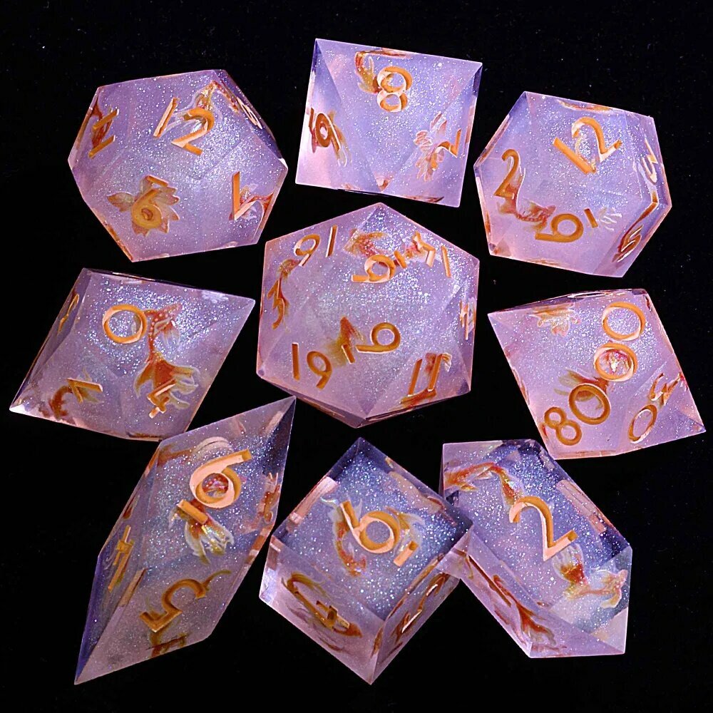 Набор из 9 полиэдрических смоляных костей DD: Фортуна Цветущего Карпа Dice Set Dungeons & Dragons RPG