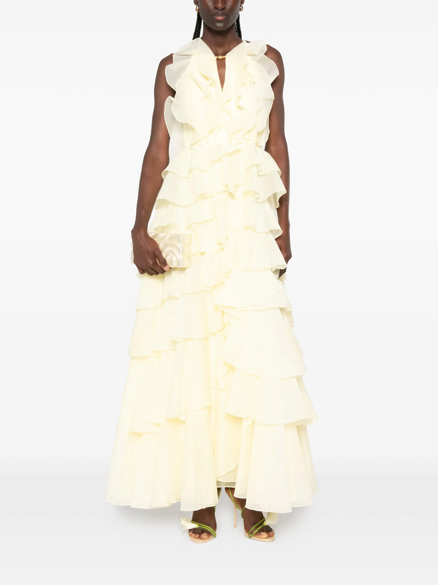 Платье Aje Cleo ruffled maxi dress, размер 4, yellow — фото 1