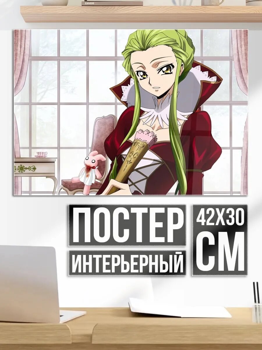 Плакат постер Аниме девушка с мороженым